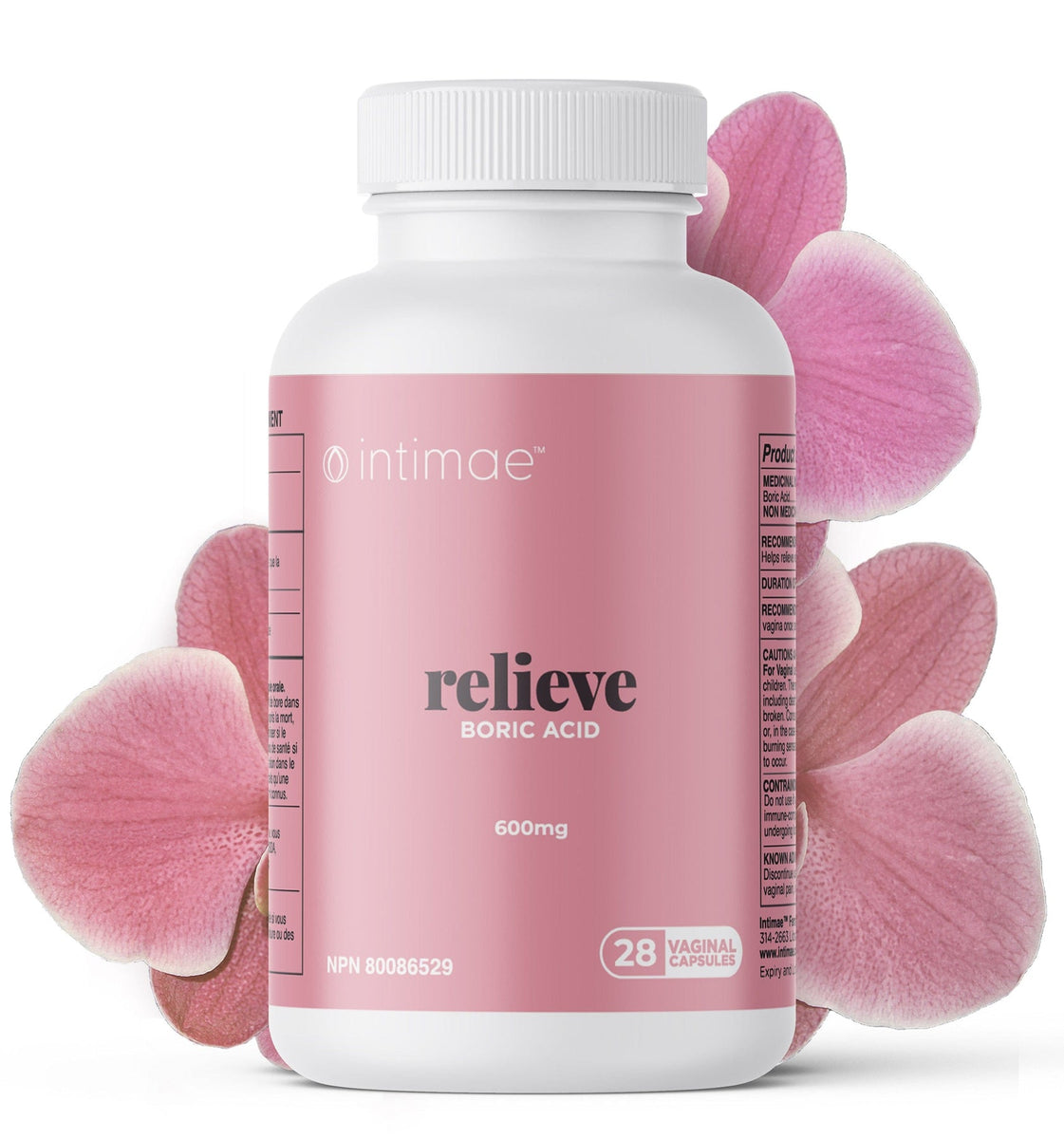 relieve Boric Acid Suppositories 600mg 28 Vaginal Caps - Intimae ...